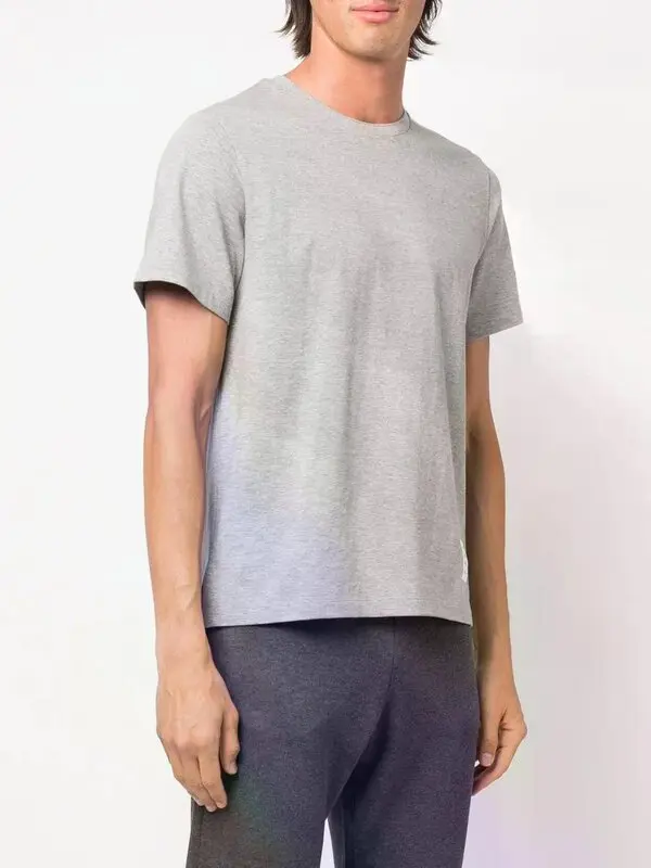 Thom Browne Logo-patch Short-sleeved T-shirt - Grey