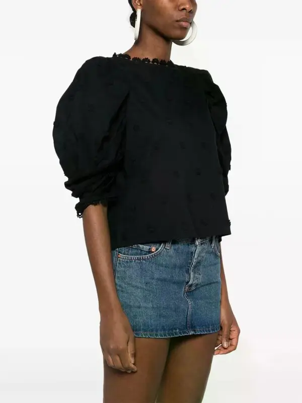 Farm Rio 3d Flower Puff Sleeve Blouse