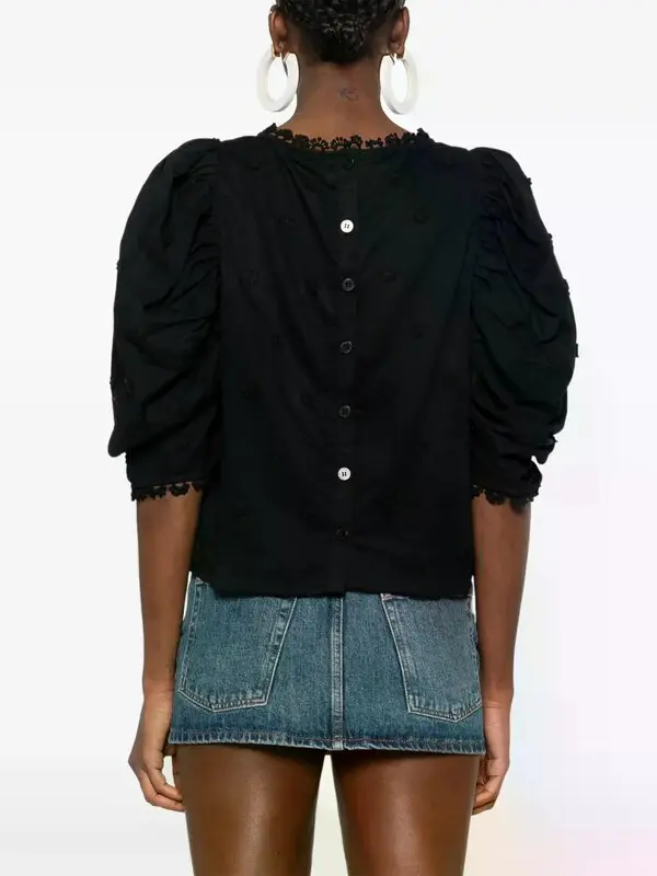 Farm Rio 3d Flower Puff Sleeve Blouse
