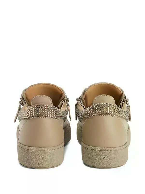 GIUSEPPE ZANOTTI Frankie Low-top Sneakers With Double Zip Detail - Neutrals