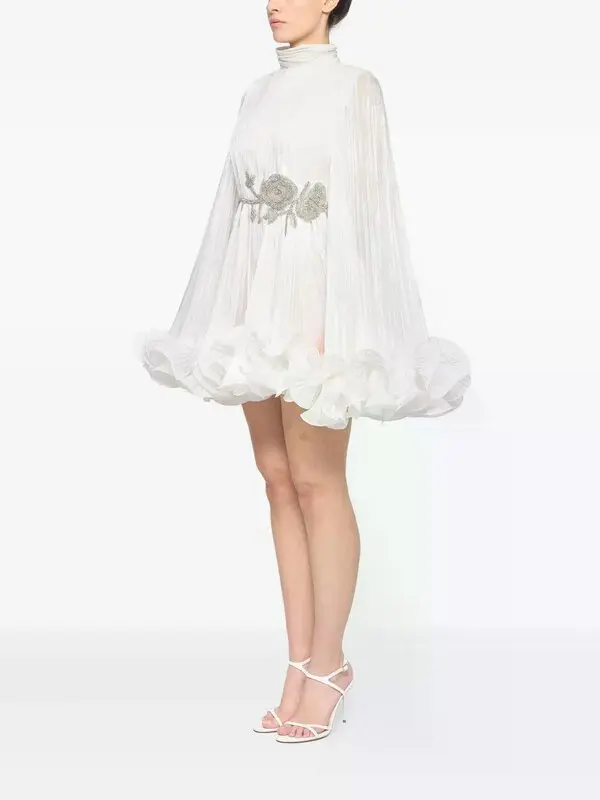 ANA RADU Pleated Cape Mini Dress