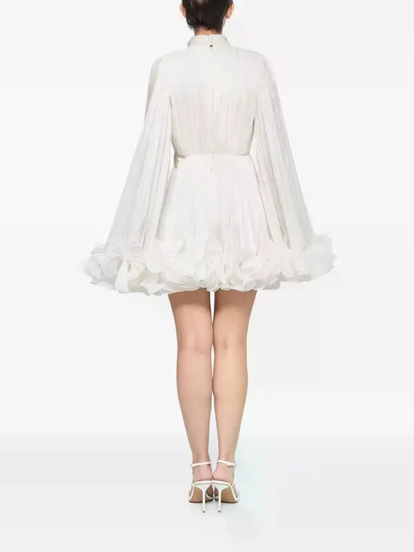 ANA RADU Pleated Cape Mini Dress