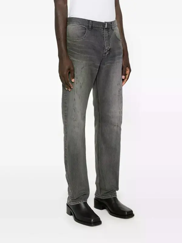 Givenchy Distressed Logo Plaque Straight Jeans