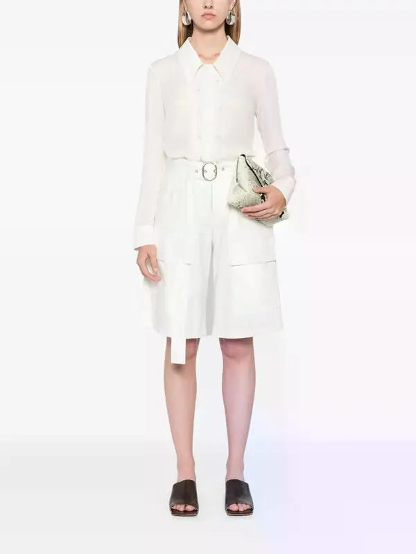 Khaite Luka Silk Georgette Shirt With Ruffled Detailing - Neutrals