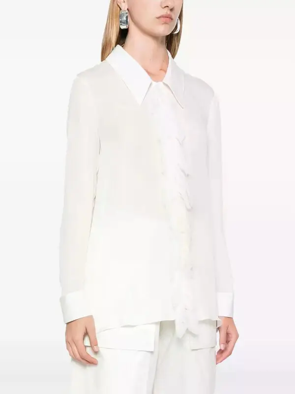 Khaite Luka Silk Georgette Shirt With Ruffled Detailing