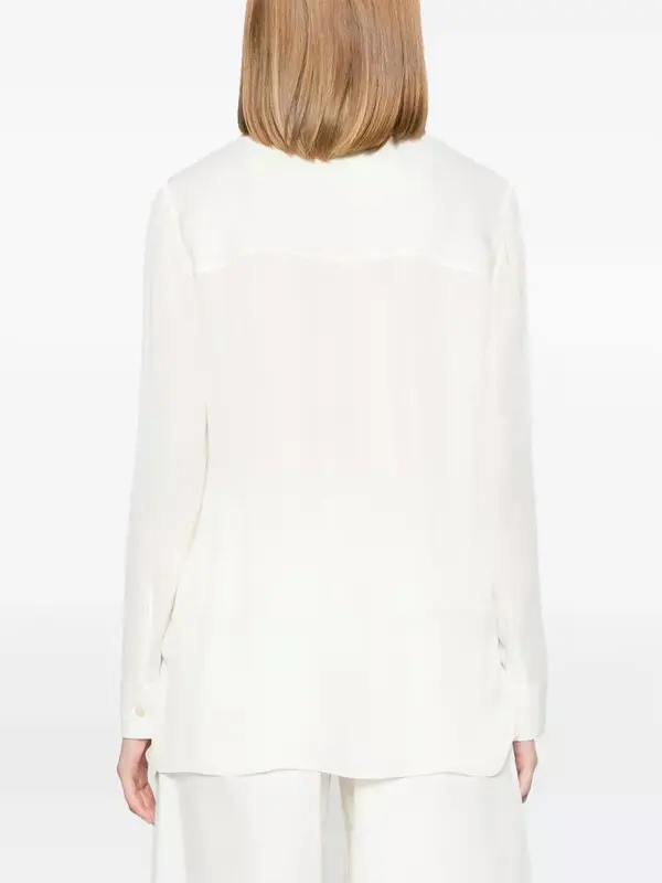 Khaite Luka Silk Georgette Shirt With Ruffled Detailing