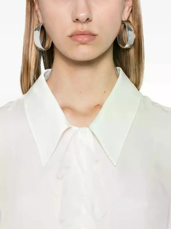 Khaite Luka Silk Georgette Shirt With Ruffled Detailing