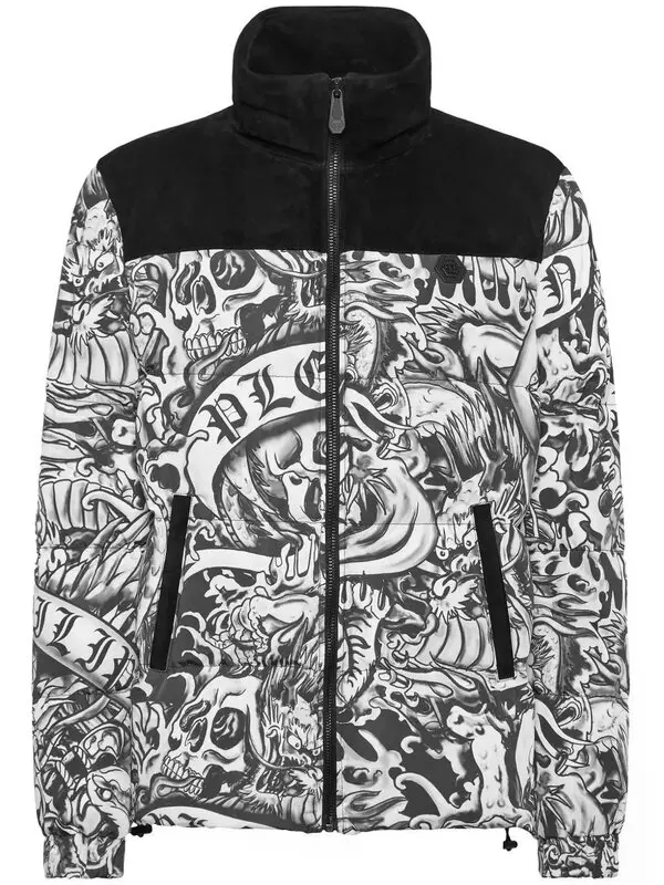 Philipp Plein Tattoo-print Padded Jacket