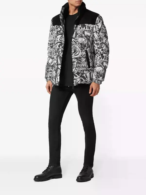 Philipp Plein Tattoo-print Padded Jacket