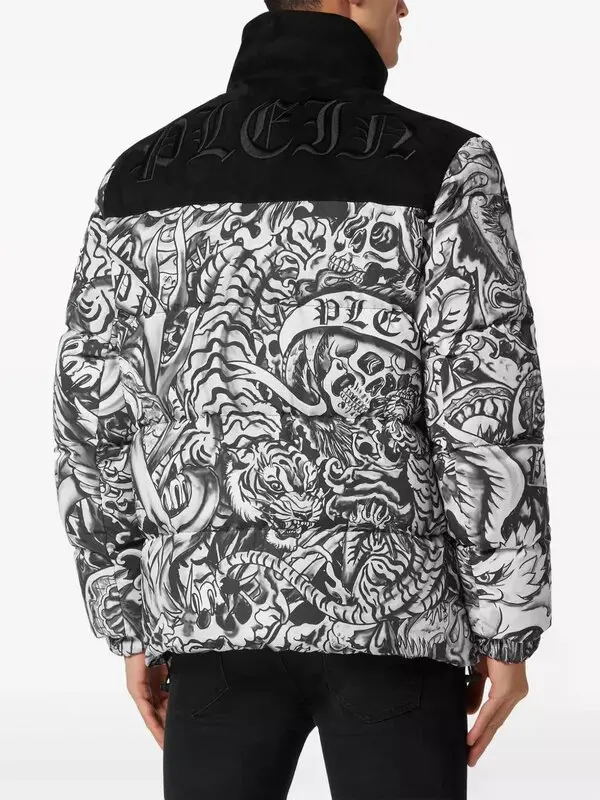 Philipp Plein Tattoo-print Padded Jacket
