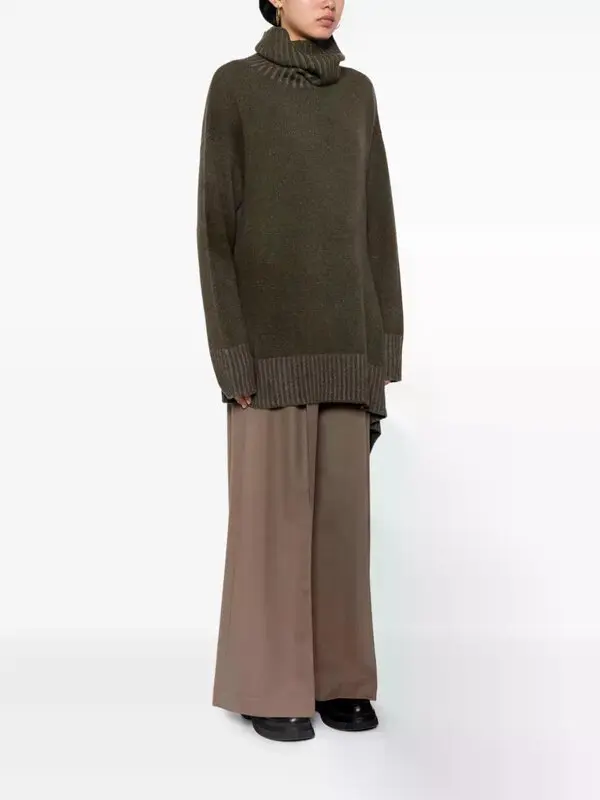 ZIGGY CHEN Wool Roll Neck Asymmetric Jumper