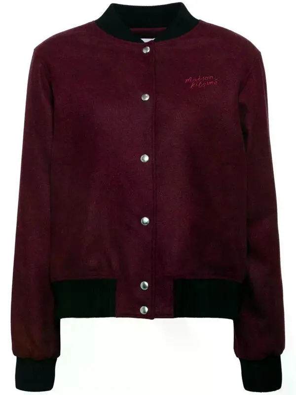 Maison Kitsuné Wool Blend Baseball Blouson - Red