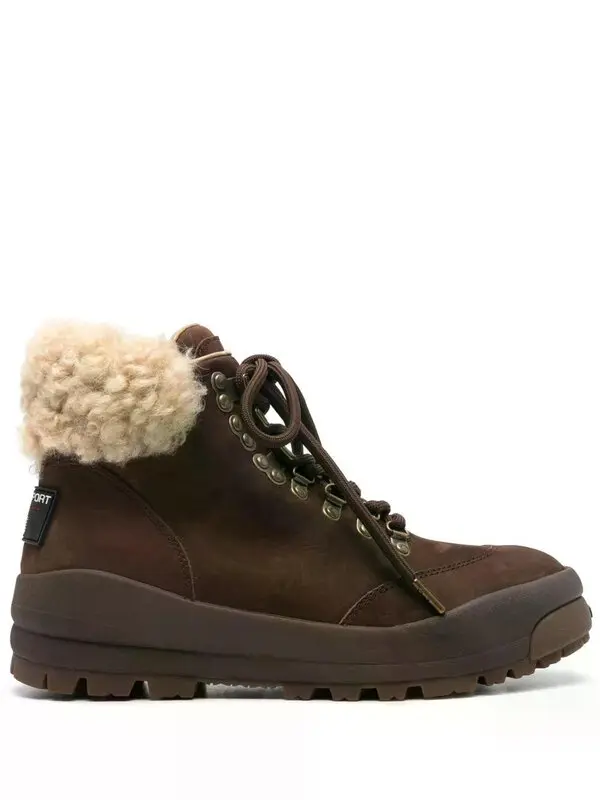 Polo Ralph Lauren Shearling-trimmed Suede Hiking Boots