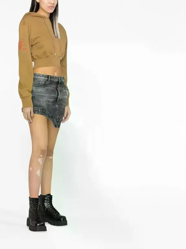 Heron Preston Cropped Hoodie With Slogan Print