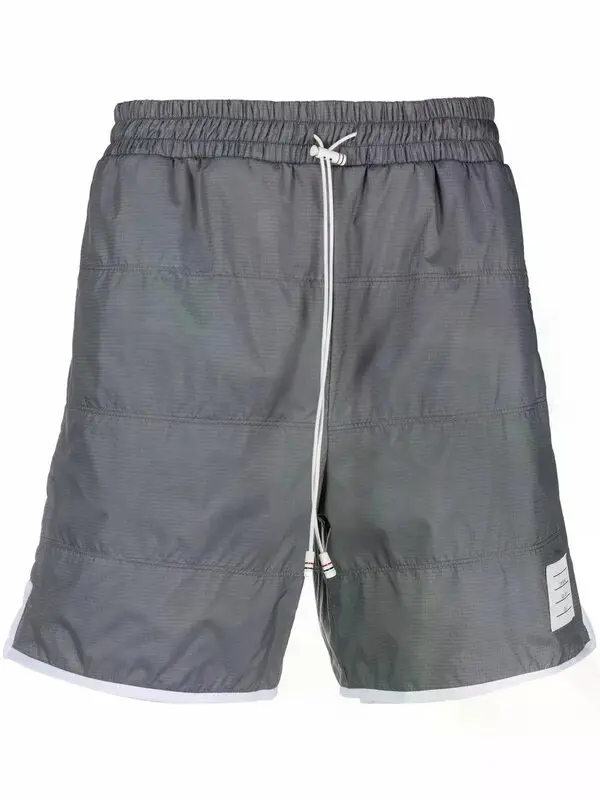 Thom Browne Ripstop Track Shorts With Grosgrain Loop Tab