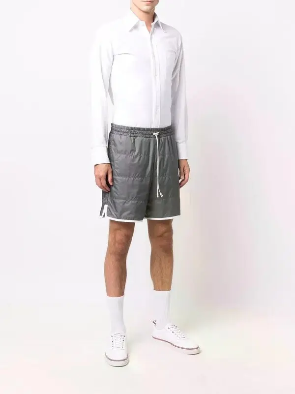 Thom Browne Ripstop Track Shorts With Grosgrain Loop Tab