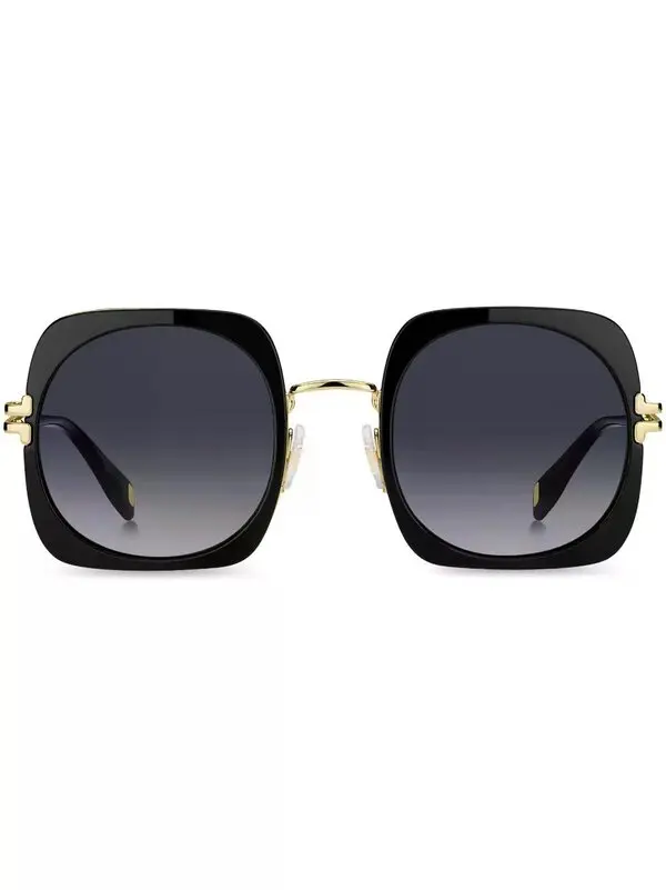 Marc Jacobs Logo-engraved Square-frame Sunglasses - Black