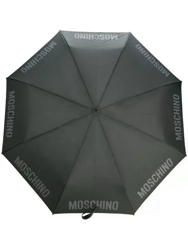 Moschino Logo-print Compact Umbrella - Grey