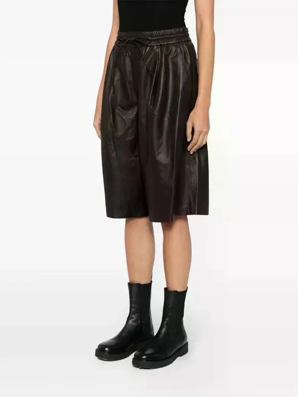 YVES SALOMON Knee-length Leather Shorts