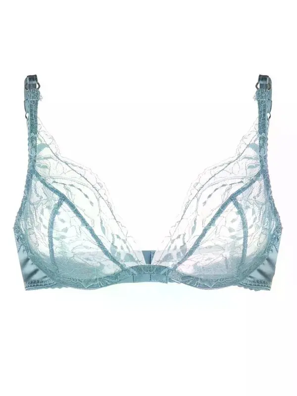 FLEUR OF ENGLAND Lace Plunge Bra - Blue
