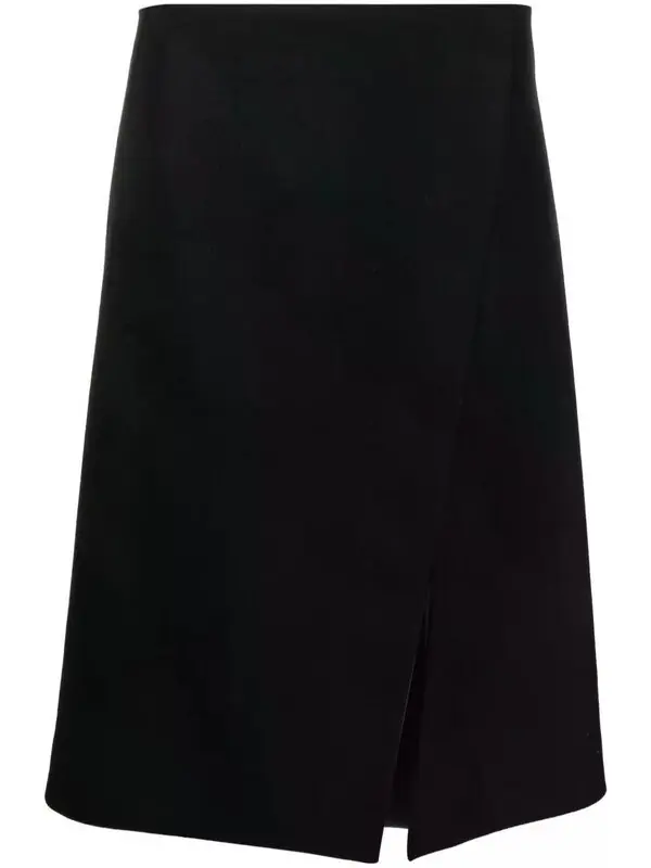 Stella McCartney Felted A-line Skirt With Front Slit - Black
