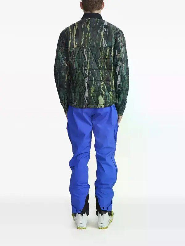 Aztech Mountain Quilted Abstract Camouflage Shirt Jacket - Green