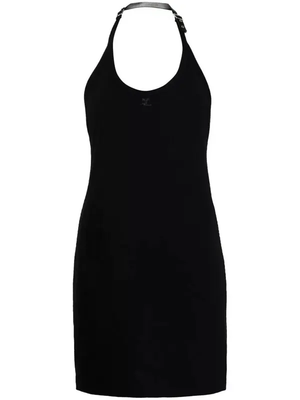 COURREGES Holistic Buckle Logo-patch Minidress - Black