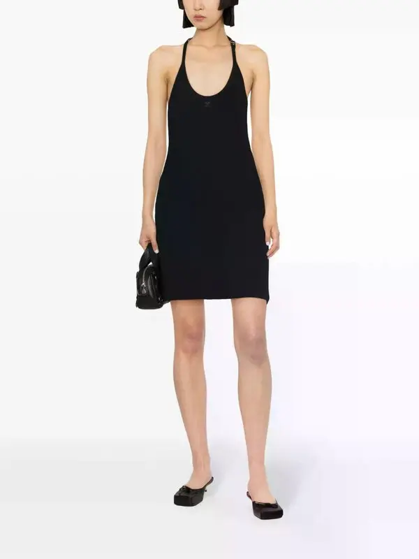 COURREGES Holistic Buckle Logo-patch Minidress - Black