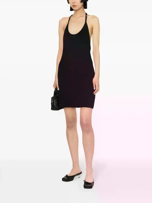 COURREGES Holistic Buckle Logo-patch Minidress - Black