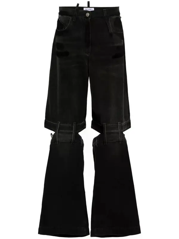 Attico Lunghi High-rise Wide-leg Jeans - Black