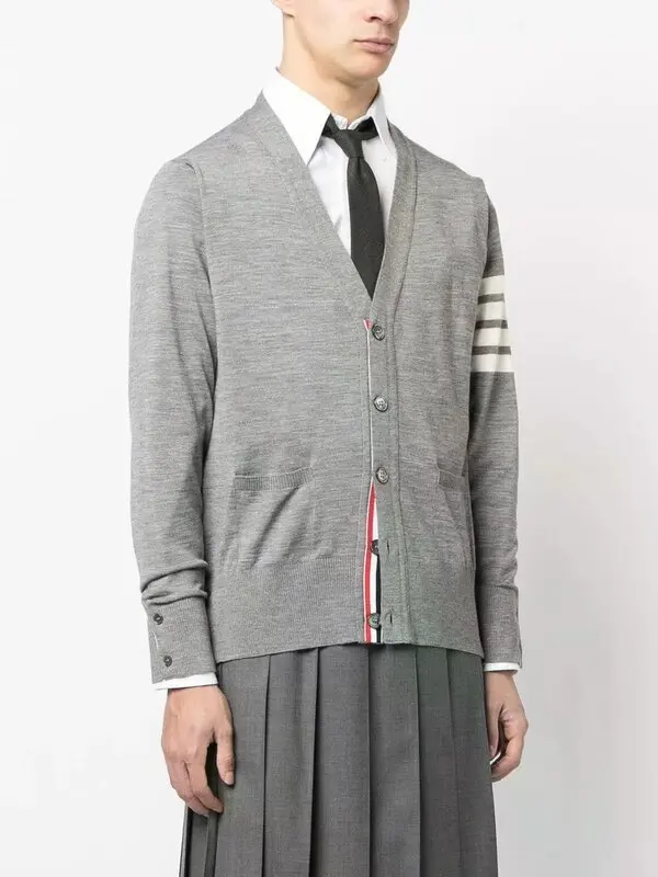 Thom Browne V-neck Cardigan With Signature Striping