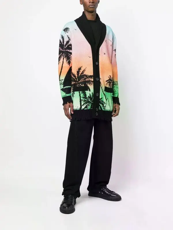 Philipp Plein Hawaiian Print Button-up Cardigan