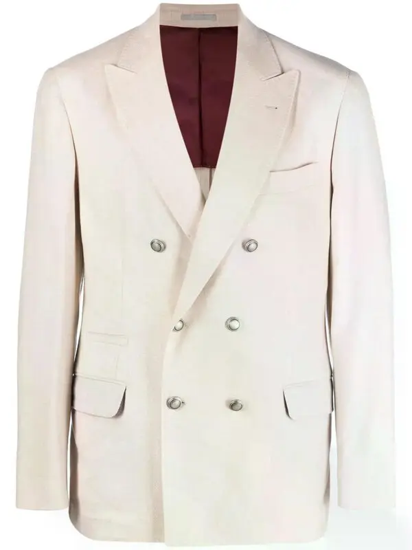 Brunello Cucinelli Peak-lapel Double-breasted Blazer - Neutrals