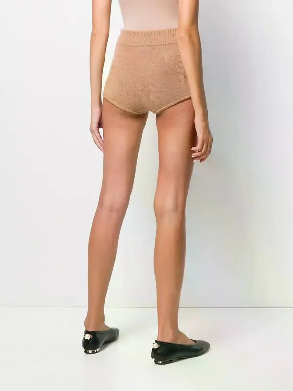 Cashmere In Love Ribbed Mimie Shorts - Neutrals