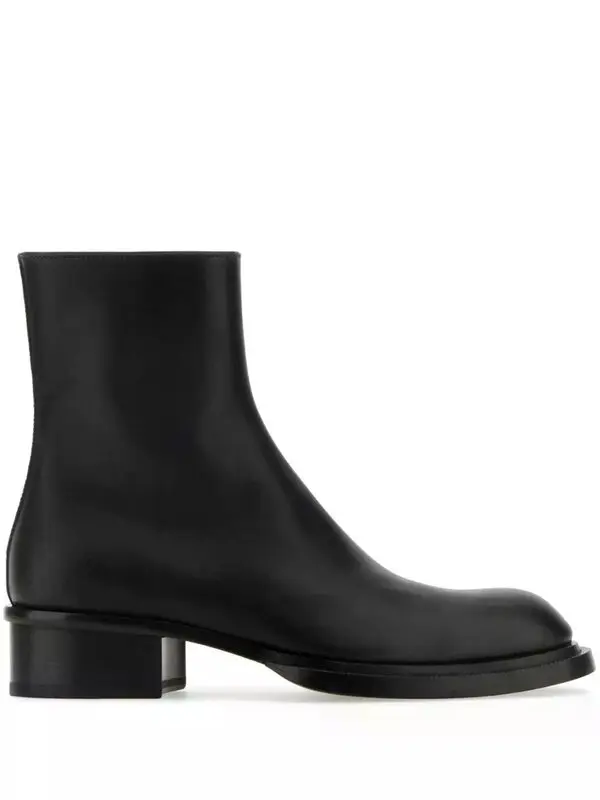 Alexander McQueen Cuban Stack Leather Boots