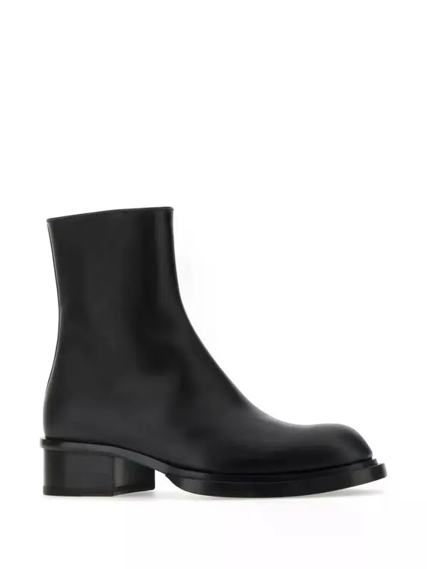 Alexander McQueen Cuban Stack Leather Boots