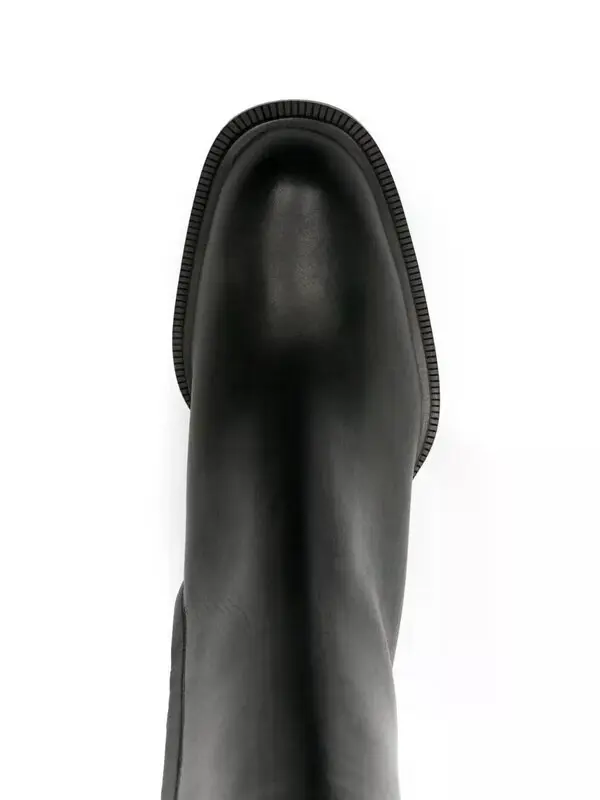 Alexander McQueen Cuban Stack Leather Boots