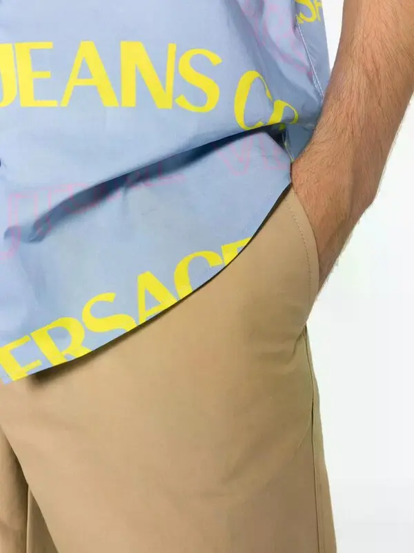 Versace Logo Patch Straight-leg Trousers