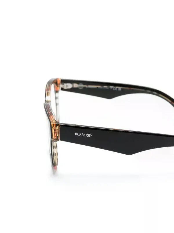 Burberry Checked Oval-frame Glasses