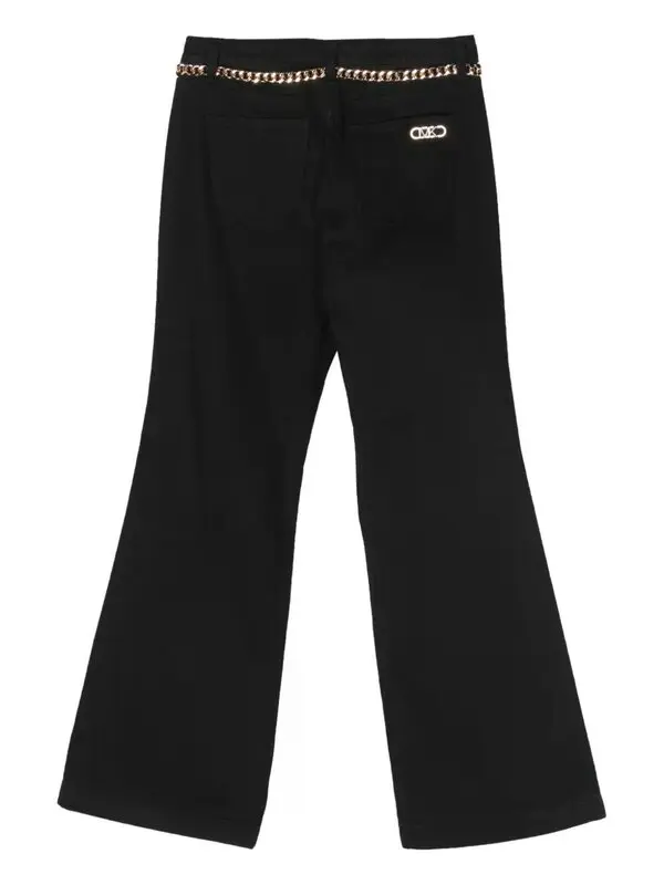 Michael Kors Flared Cotton Jeans With Chain Belt