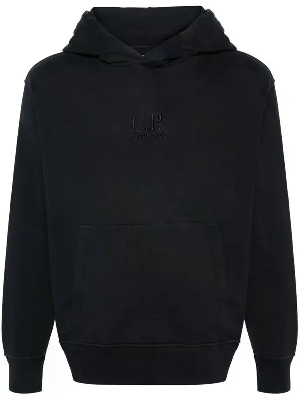 C.P. COMPANY Logo-embroidered Cotton Hoodie