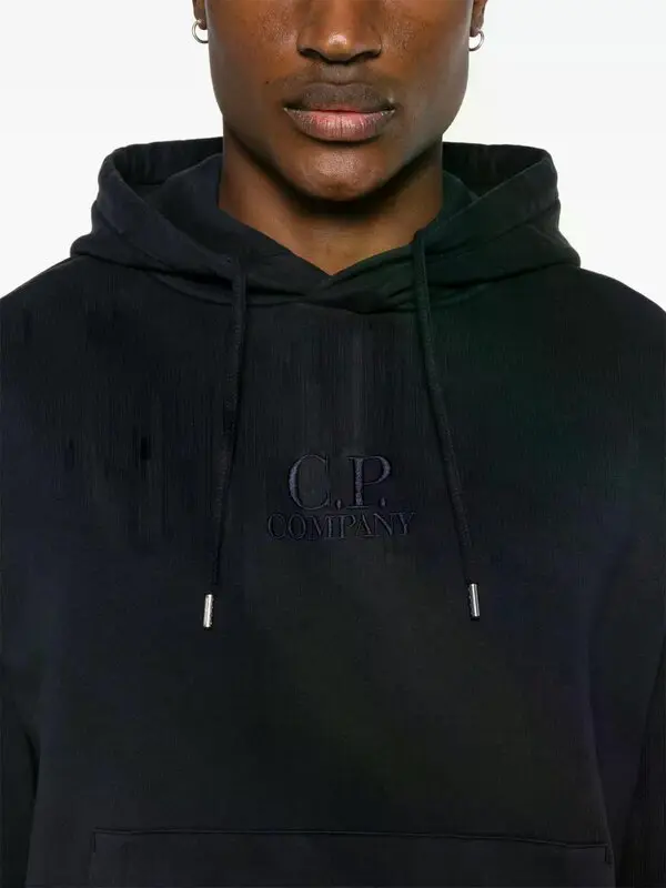 C.P. COMPANY Logo-embroidered Cotton Hoodie