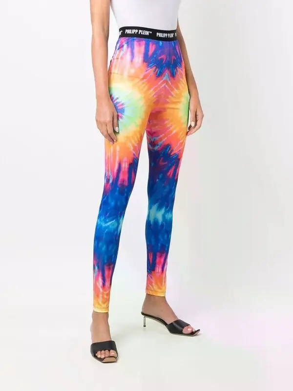 Philipp Plein Tie-dye Print Leggings - Blue