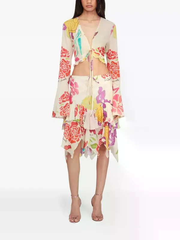 DONDE ESTEBAN Flores Cropped Blouse - Neutrals