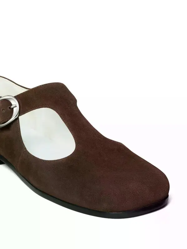 Tory Burch Violet Suede T-strap Loafers - Brown