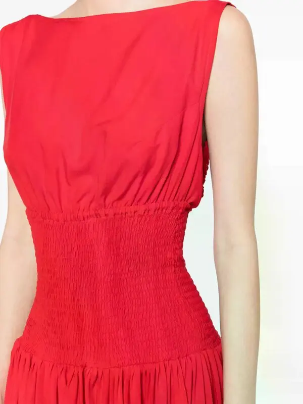 BAMBAH Ruched Backless Maxi Dress
