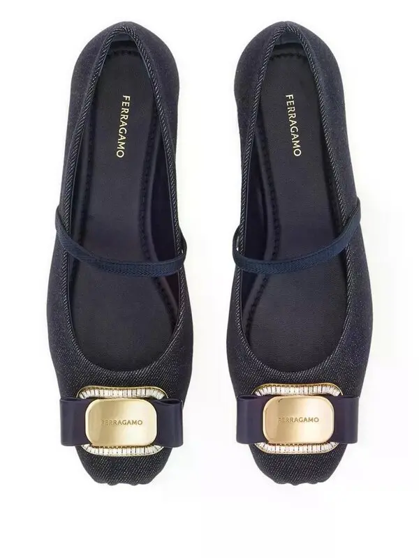 FERRAGAMO Vara Ballet Flats - Blue
