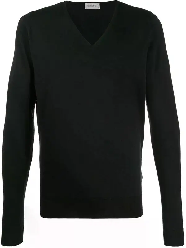 John Smedley Blenheim V-neck Sweatshirt - Black