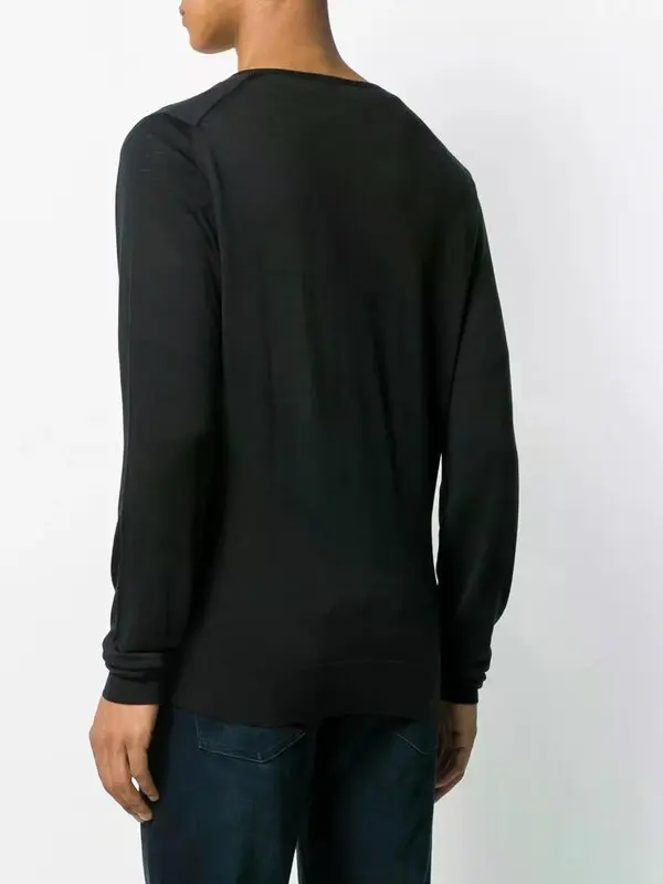 John Smedley Blenheim V-neck Sweatshirt - Black