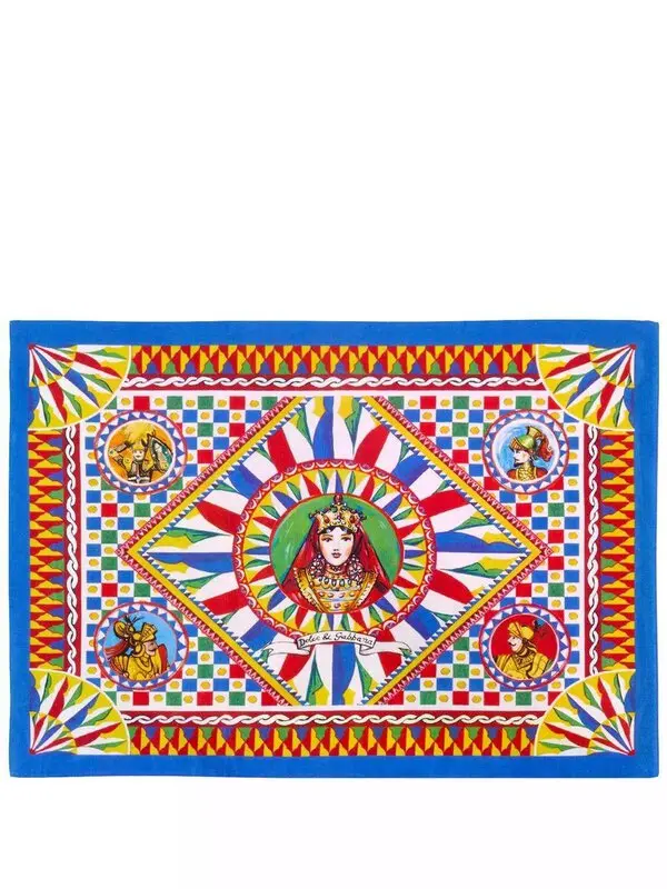 Dolce & Gabbana Carretto-print Placemat And Napkin Set - Multicolour